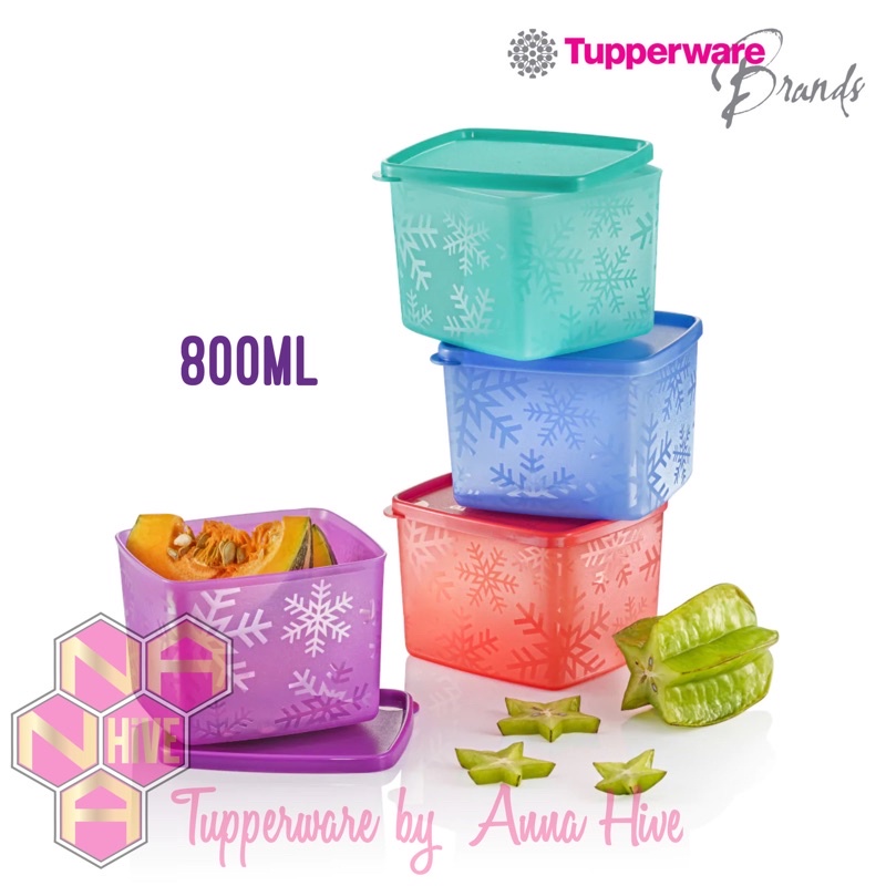 Tupperware Snowflake Medium Square Round | Shopee Malaysia