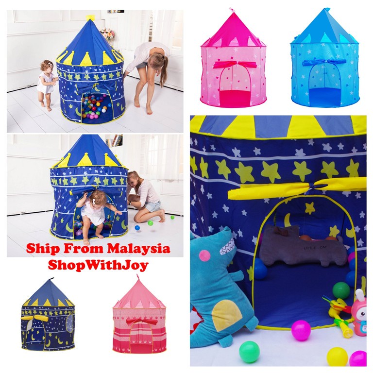 🔥Msia Stock🔥 Baby Kids Foldable Castle Tent Playhouse Toys Gifts Cubby ...