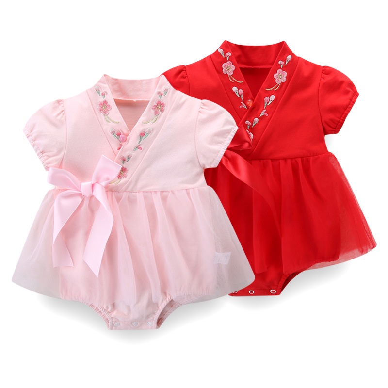 Newborn Baby Girl Clothes Hanfu Chinese Traditional Cheongsam Romper ...