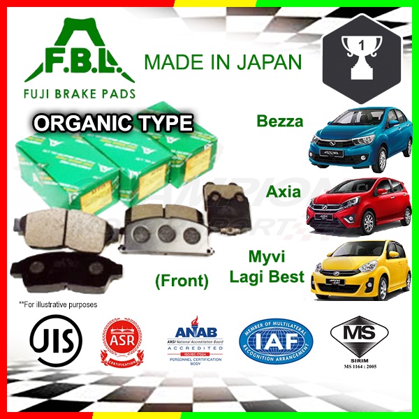 FBL Perodua Myvi LB Lagi Best 2011 - 2017 Axia Bezza Brake Pad Front ...