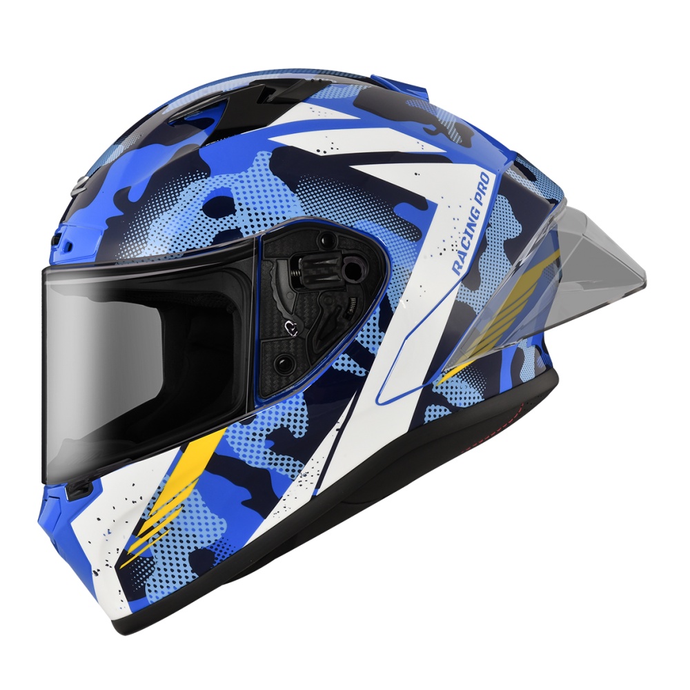 [ZEUS Official Merchandise ZS-826 BK8 Sapphire Blue Black Full Face ...