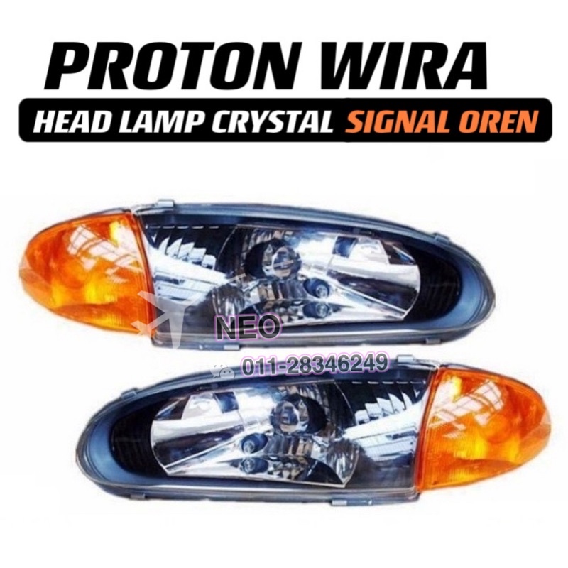 WIRA HEAD LAMP CRYSTAL SMOKE + SIGNAL OREN (1 SET 4 pcs) / SATRIA PUTRA ...