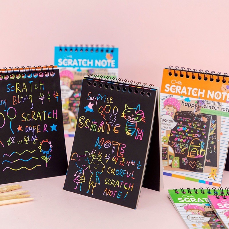 Magic Rainbow Scratch Notebook Colorful Kids Painting Drawing Activity ...