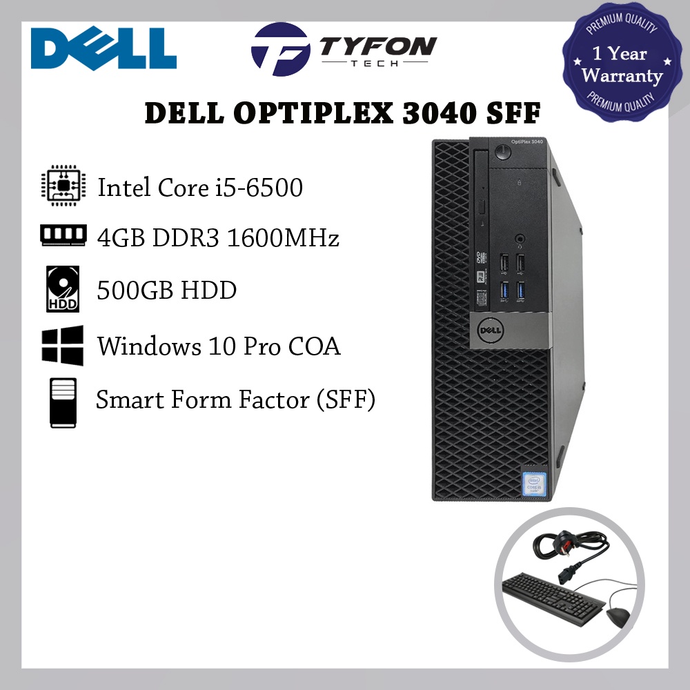 Dell Optiplex 3040 SFF i5-6500 4GB DDR3 RAM 500GB HDD Win 10 Pro ...