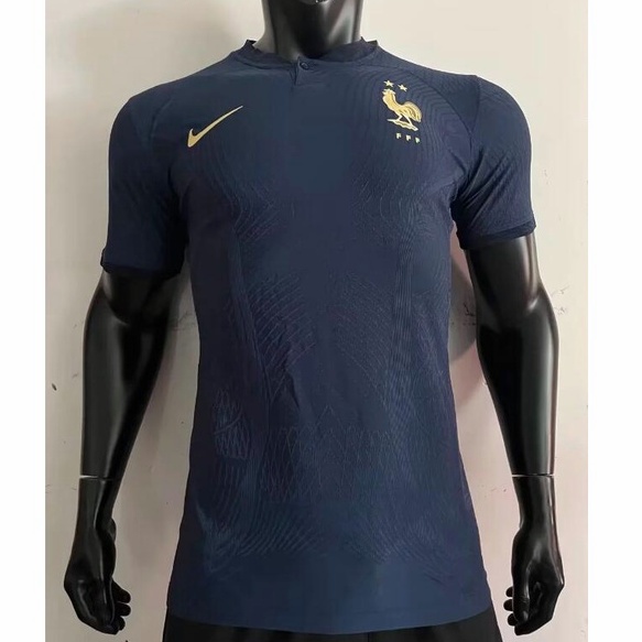 2022 World Cup France Home Soccer Jersey Mens Blue Player Version Football Shirt | Shopee Malaysia