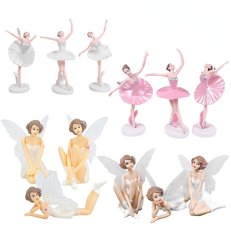 3 piece beautiful ballet dancer ballet dancer cake decoration top ...