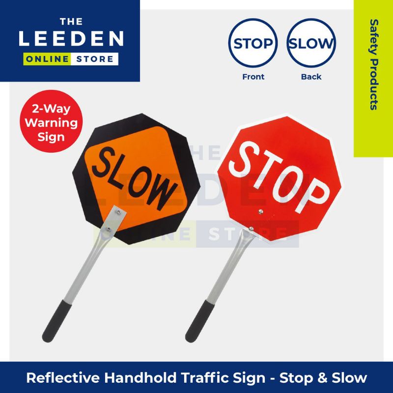 Safety Reflective Handhold Traffic Road Sign - Stop / Slow | Shopee ...