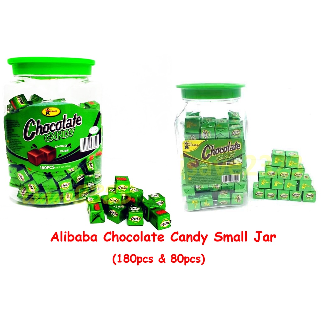 [HALAL] Alibaba Chocolate Candy Small Jar (180pcs & 80pcs) | Shopee ...