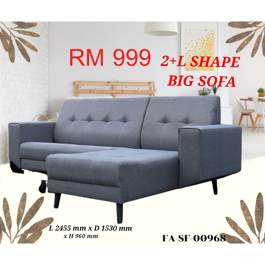 [Mr 99 Furniture]Free Installation Water Repellent Fabric Sofa L Shape/Sofa | Shopee Malaysia