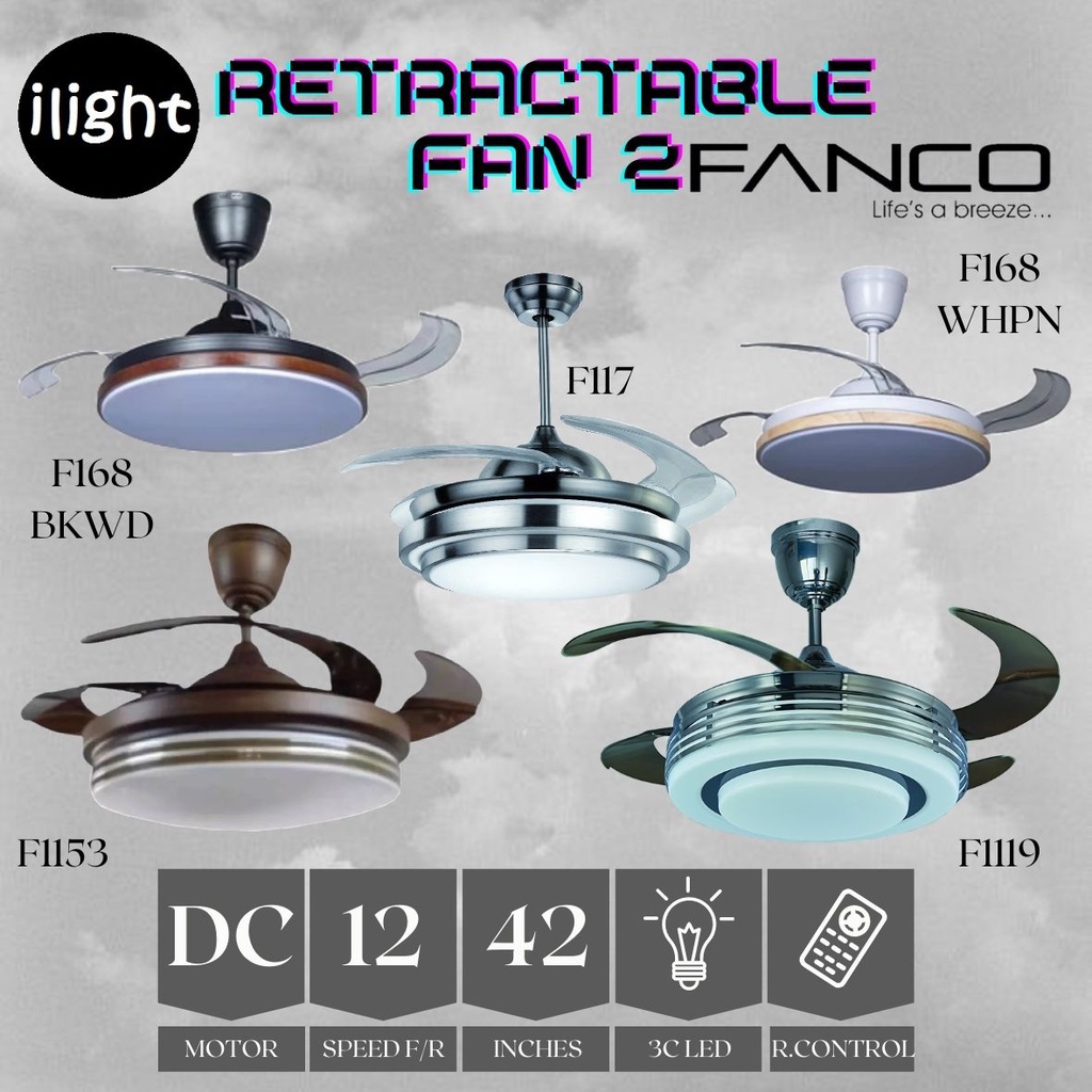 Retractable Ceiling Fan Malaysia | Shelly Lighting