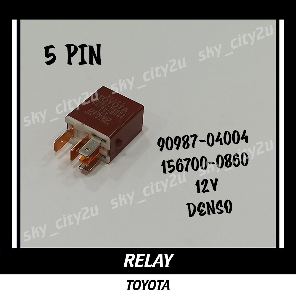 Toyota Relay 90987-04004 156700-0860 5 Pin Genuine Denso 90987-02028 ...