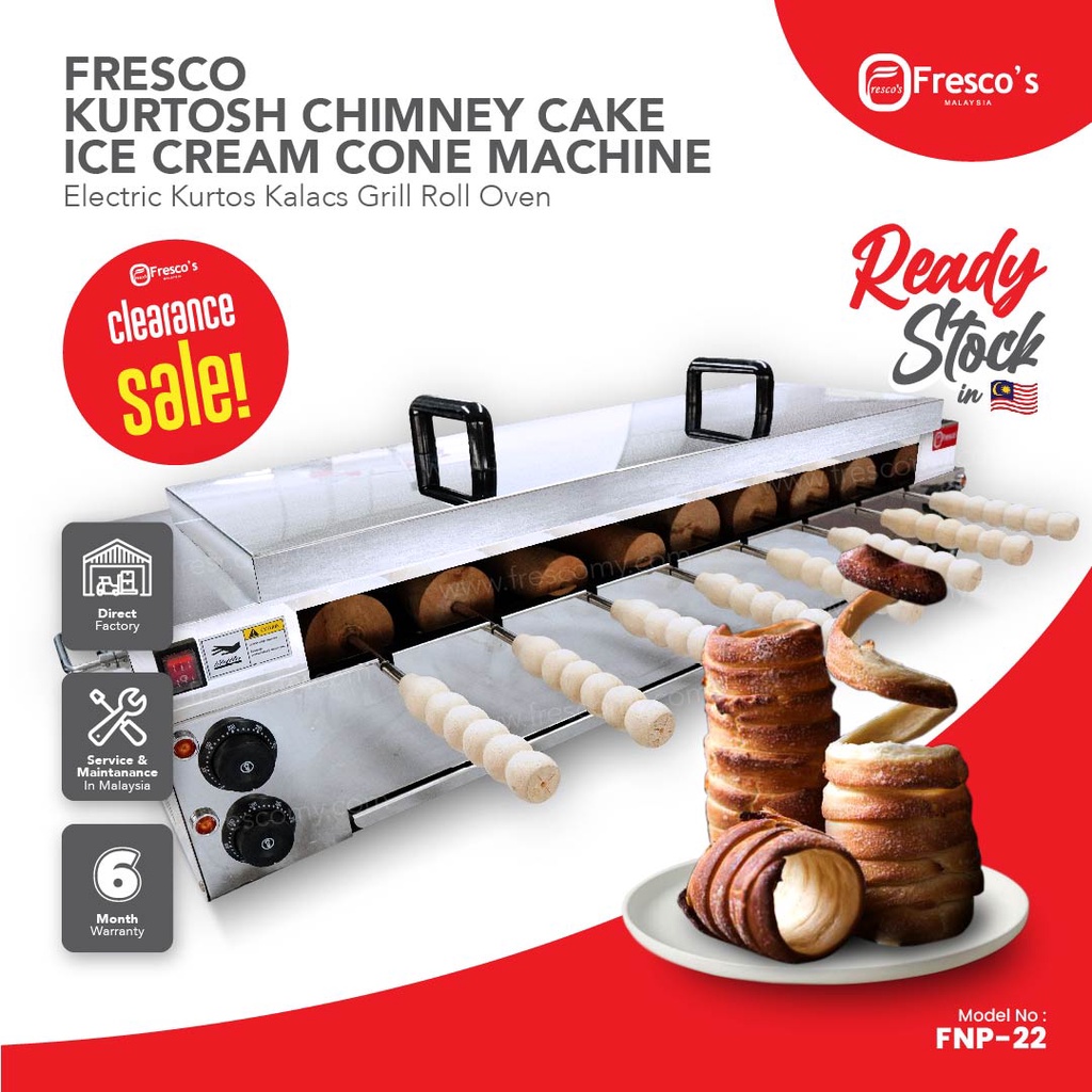 [CLEARANCE] Kurtosh Chimney Cake Ice Cream Cone Machine Electric Kurtos ...