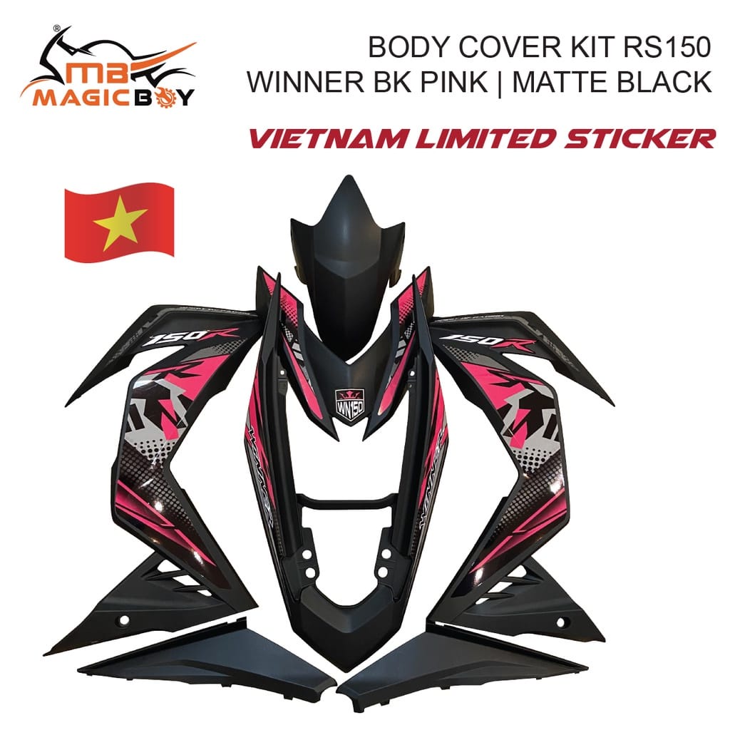 MAGIC BOY RACING BODY COVER SET RS RS150 V1 V2 HONDA WINNER BLACK PINK ...
