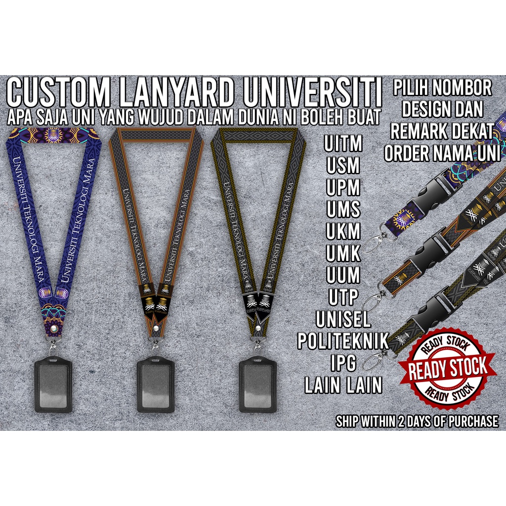 READY STOCK!!! CUSTOM LANYARD UNIVERSITI. SEMUA UNI BOLEH BUAT ...
