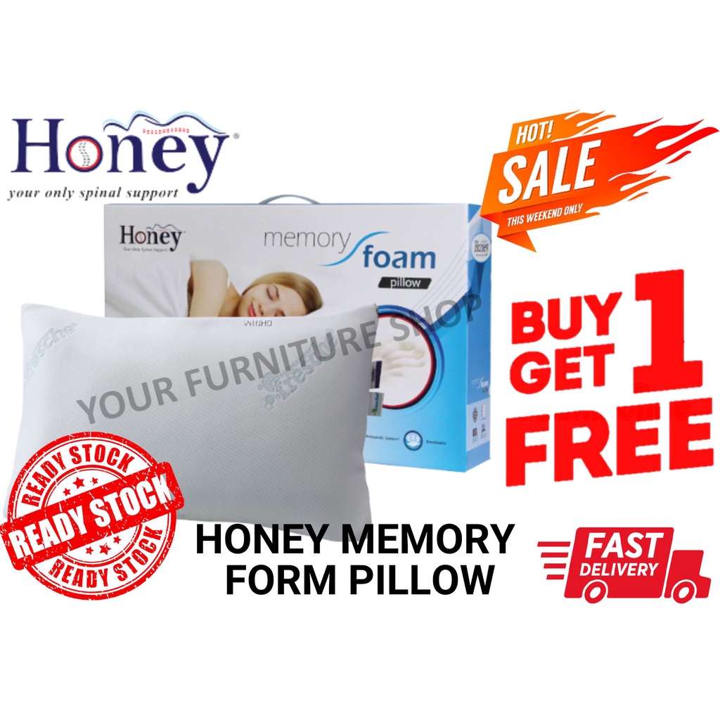 Honey Memory Foam Pillow (Buy 1 Free 1) / Bantal / 记忆棉枕头 [READY STOCK ...