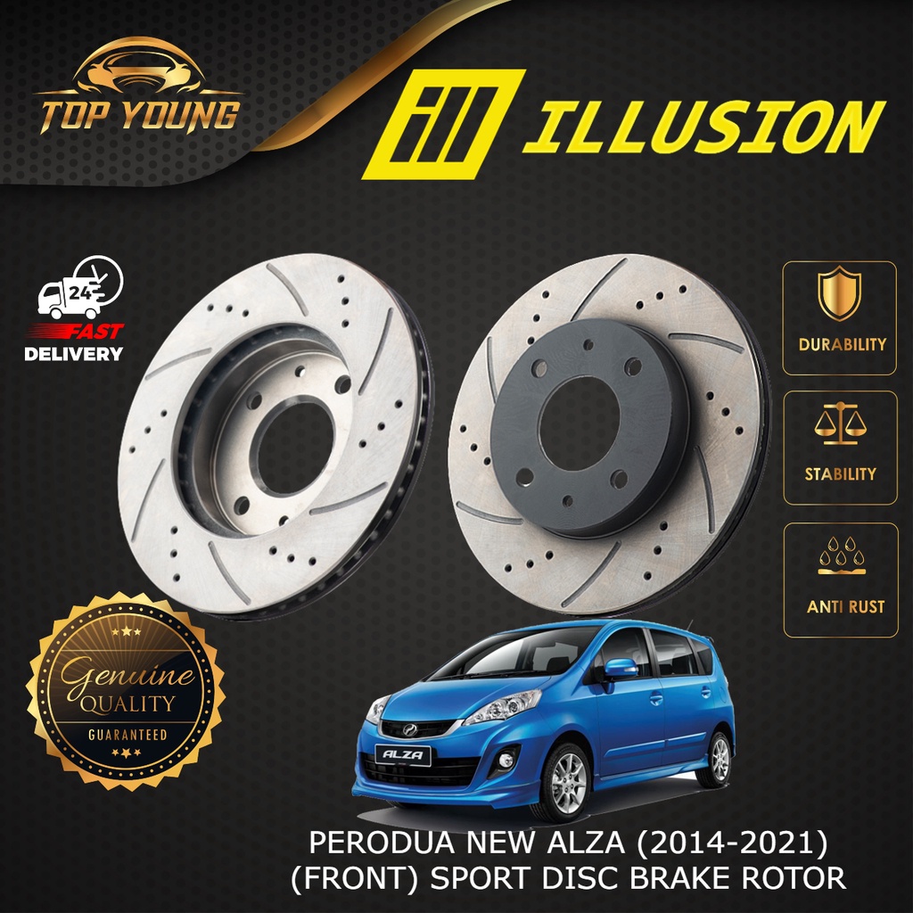 ILLUSION PERODUA ALZA (2014-2021) FRONT (FW) (DEPAN) DISC ROTOR SPORT ...