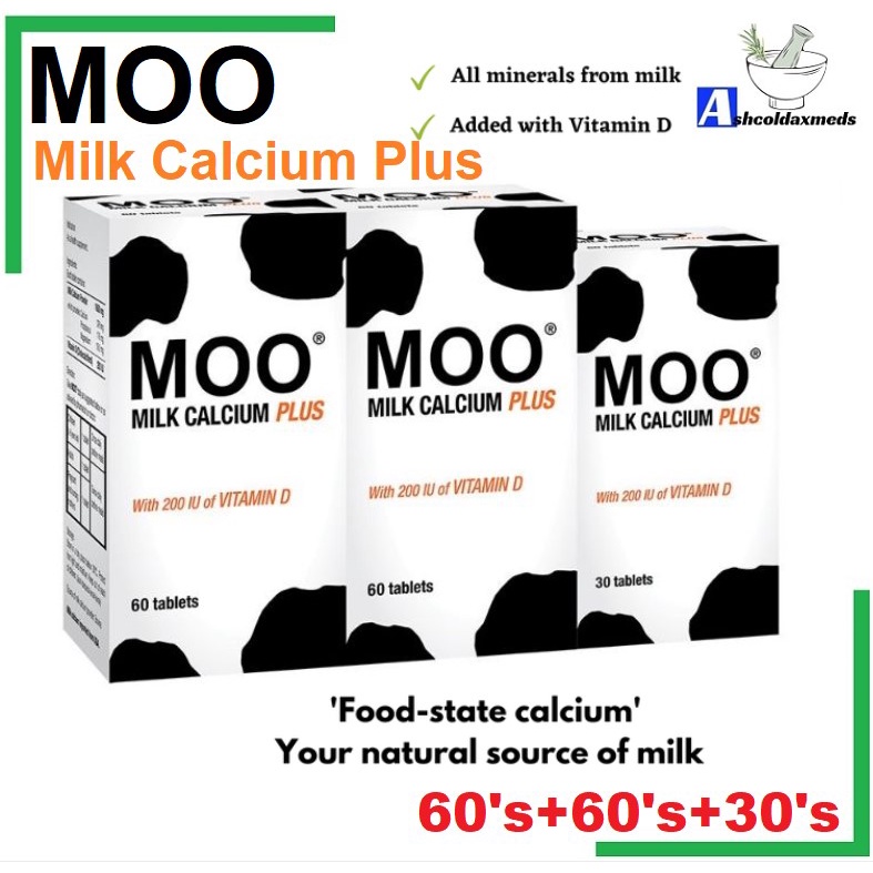 MOO Milk Calcium Plus Tablets (2x60's+30's) EXP01/2026 | Shopee Malaysia
