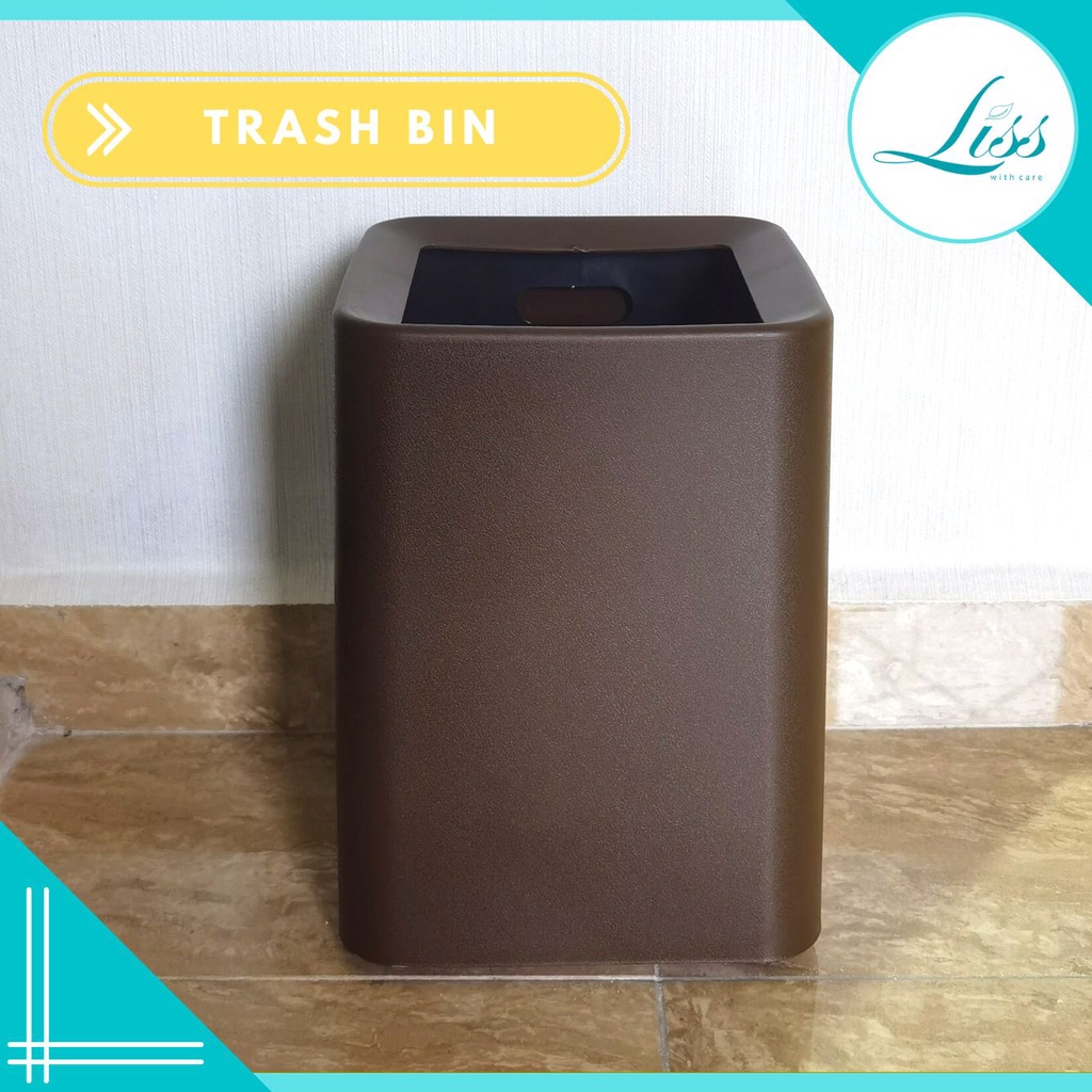 Double Layer Square Trash Bin for Indoor - 0.8kg (Chocolate Brown ...