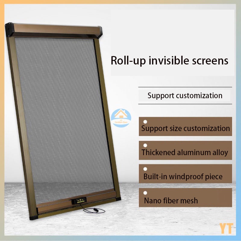 Customized Invisible Aluminum Alloy Roll Screen Window Pull Down Side ...