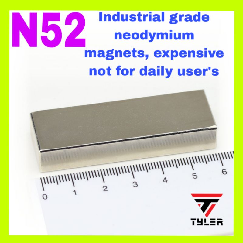Industrial grade neodymium magnet N52 60x20x10mm- 1pcs | Shopee Malaysia
