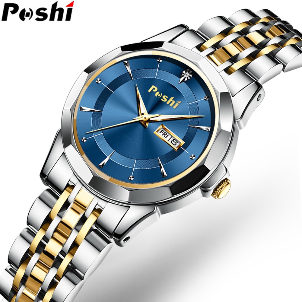 Original POSHI Women's Luxury Waterproof Stainless Steel Simple Elegant ...