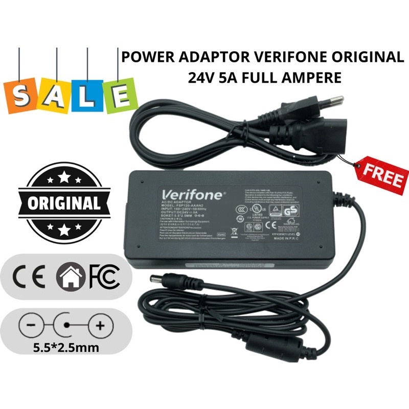 Adapter 24V 5A Power Supply 24V 5A Verifone Original 24V 5AMPERE Full ...