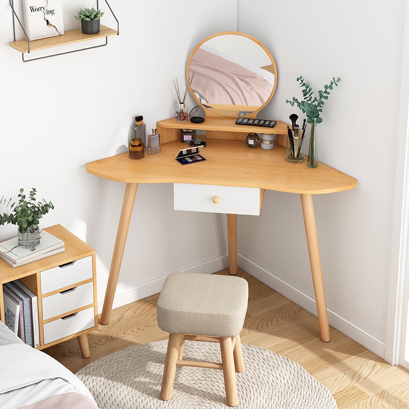 Solid wood Triangle dressing table corner bedroom simple modern makeup ...