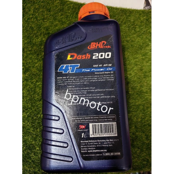 BHP DASH 200 4T ENGINE OIL SAE 40 API SE DASH THE POWER OIL | Shopee ...