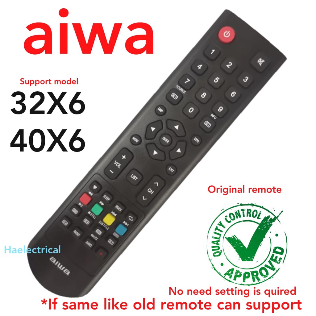 AIWA AW-LED32X6FL LED LCD TV Remote Control 32X6 40X6 AW-LED40X6FL ...