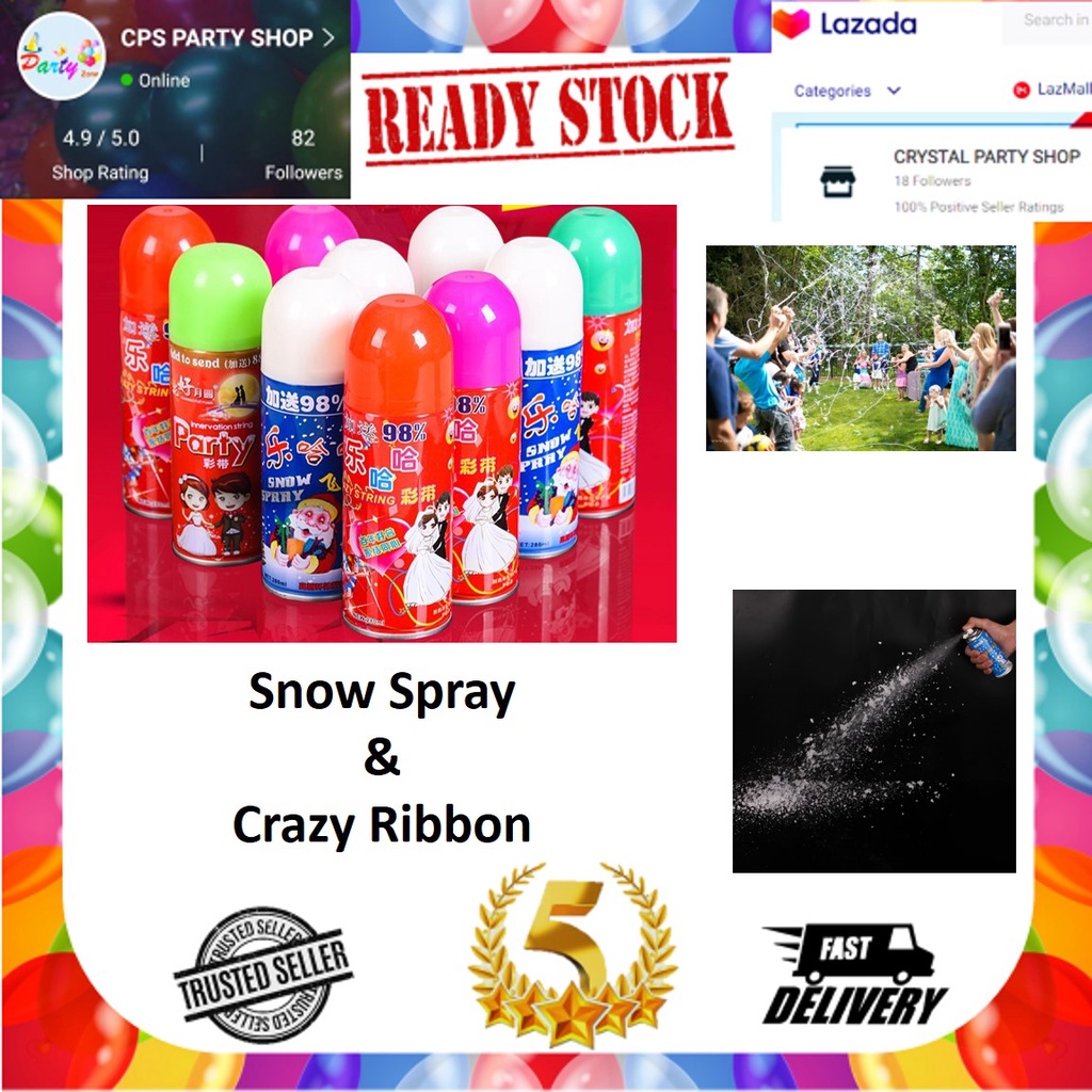 Party Spray - Snow Spray & Ribbon Spray 3bottle for RM10 - Countdown ...