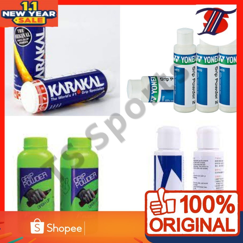 Badminton grip powder Yonex Victor Fleet Karakal Gripro Ezypro antislip ...