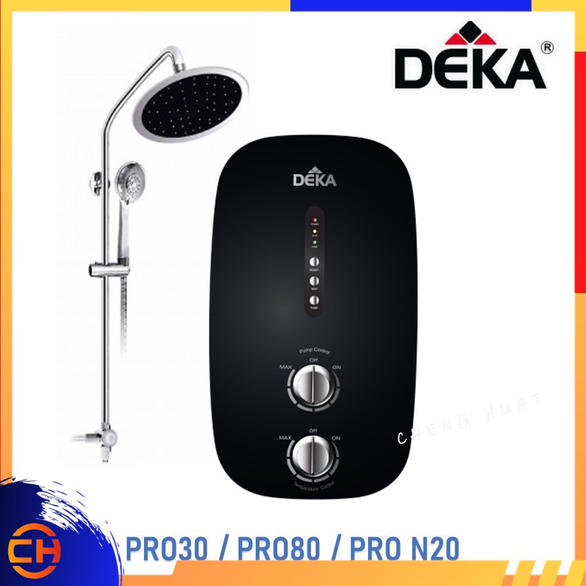 DEKA WATER HEATER BLACK SERIES WITH HAND / RAIN SHOWER AC PUMP / DC ...