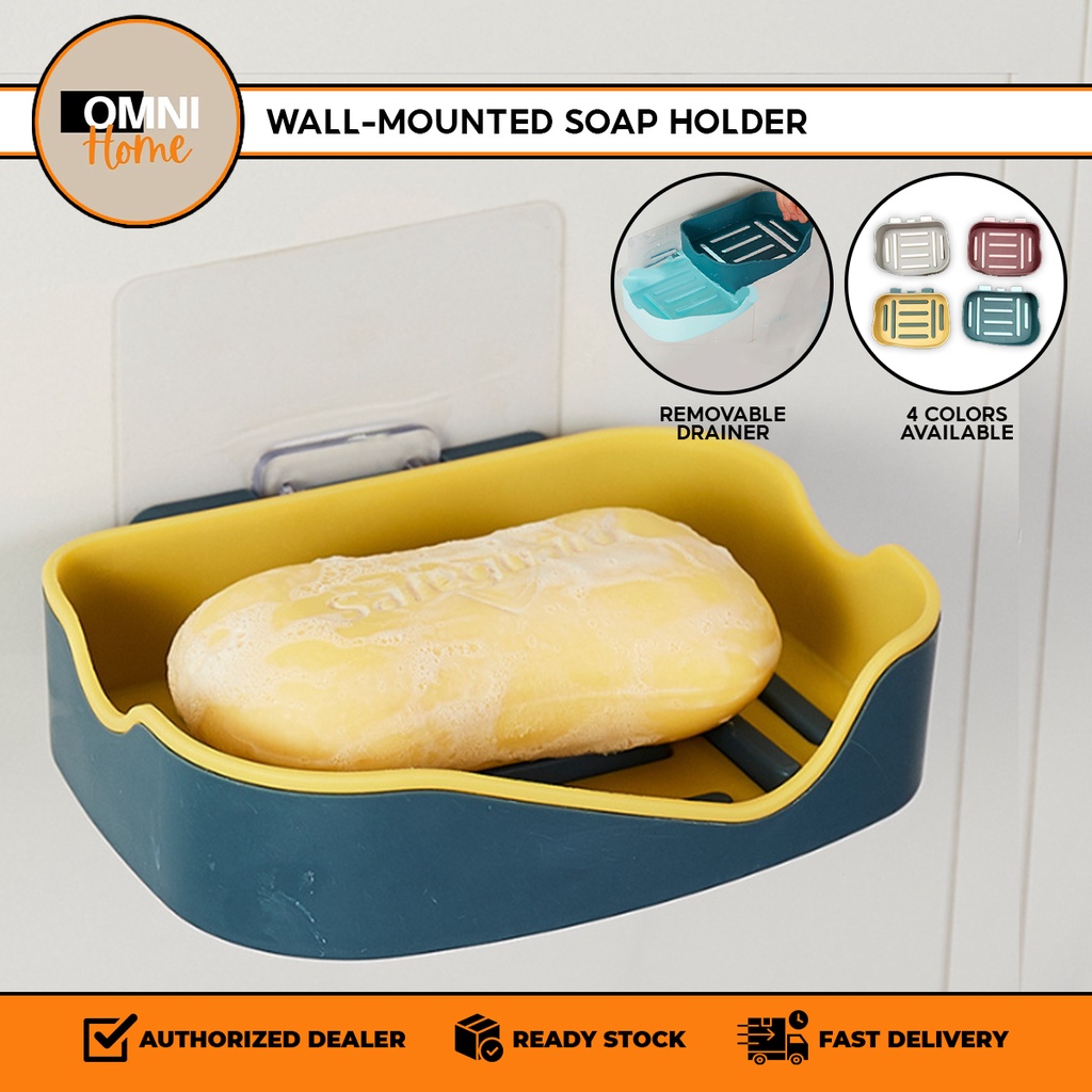 Wall Hanging Soap Kitchen Sponge Dish Tray | Removable Drainer Holder ...
