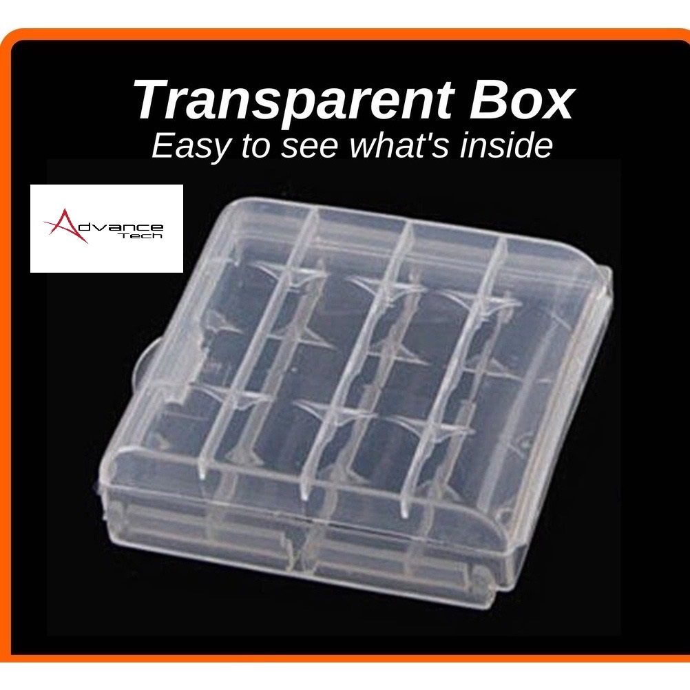 AA / AAA Battery Storage Case Box Safe Storage Container Holder travel ...