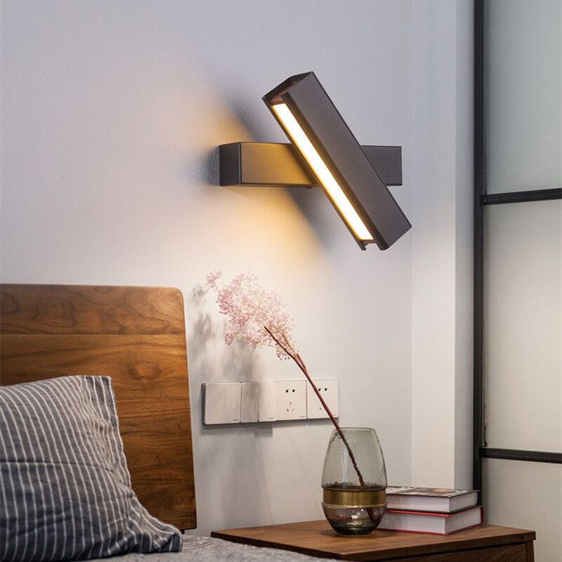 Nordic Simple Bed Wall Lamp 350 Degrees Rotating Bedroom Creative Lamps ...