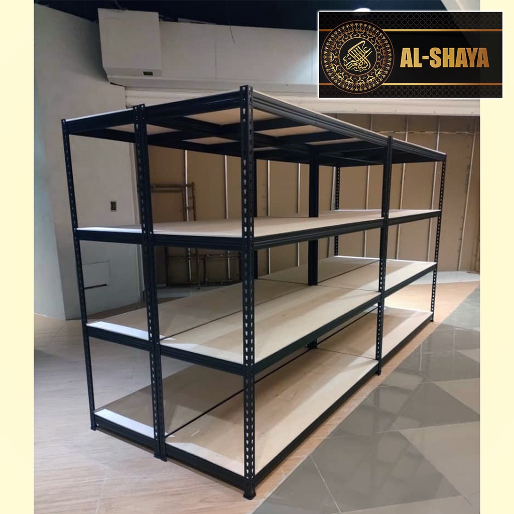 🌹HEAVY DUTY RAK🌹Black Color Metal Rack with 3 & 4 Levels. (FIBERBOARD ...