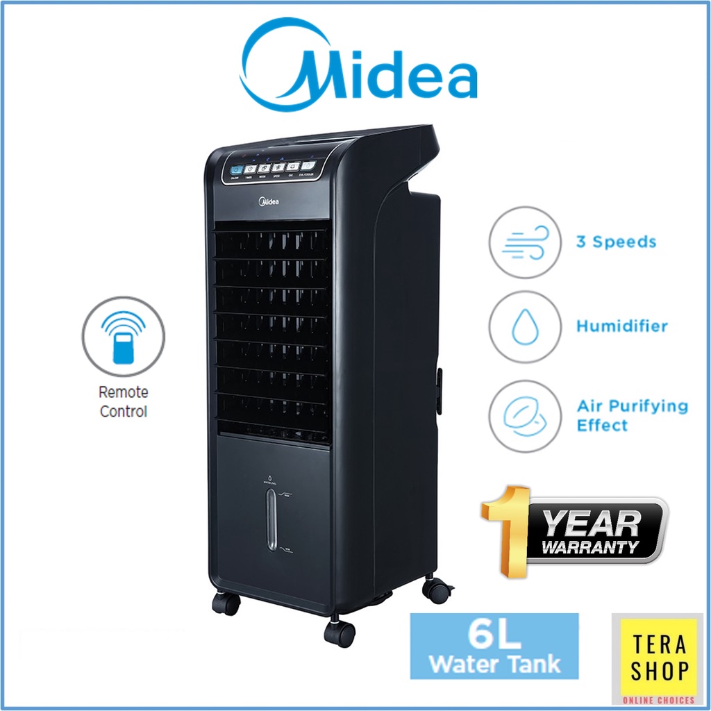 Midea MAC-106A-BK 6L Air Cooler With Remote Control Penyejuk Udara ...
