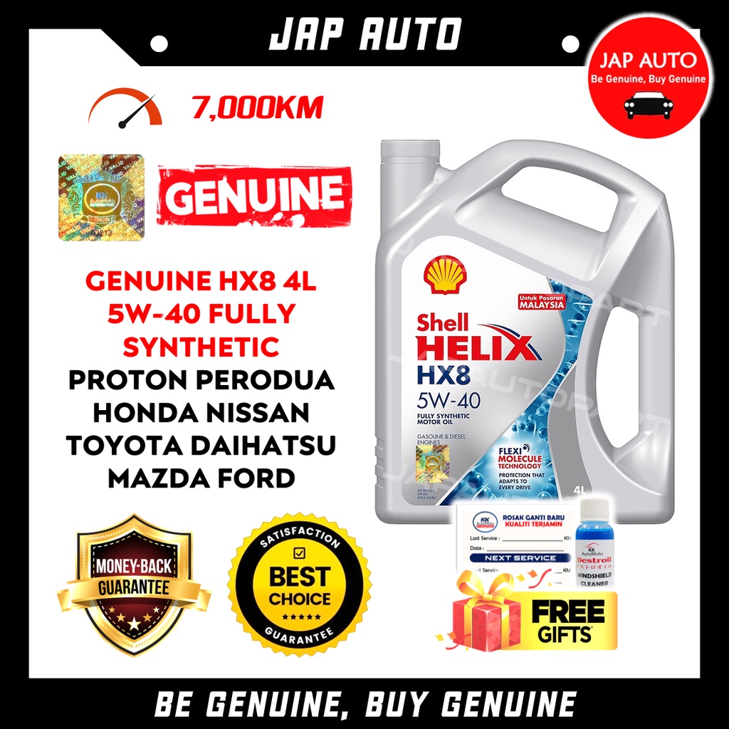 Genuine Shell Helix HX8 Fully Synthetic Minyak Hitam Engine Oil 5W-40 ...