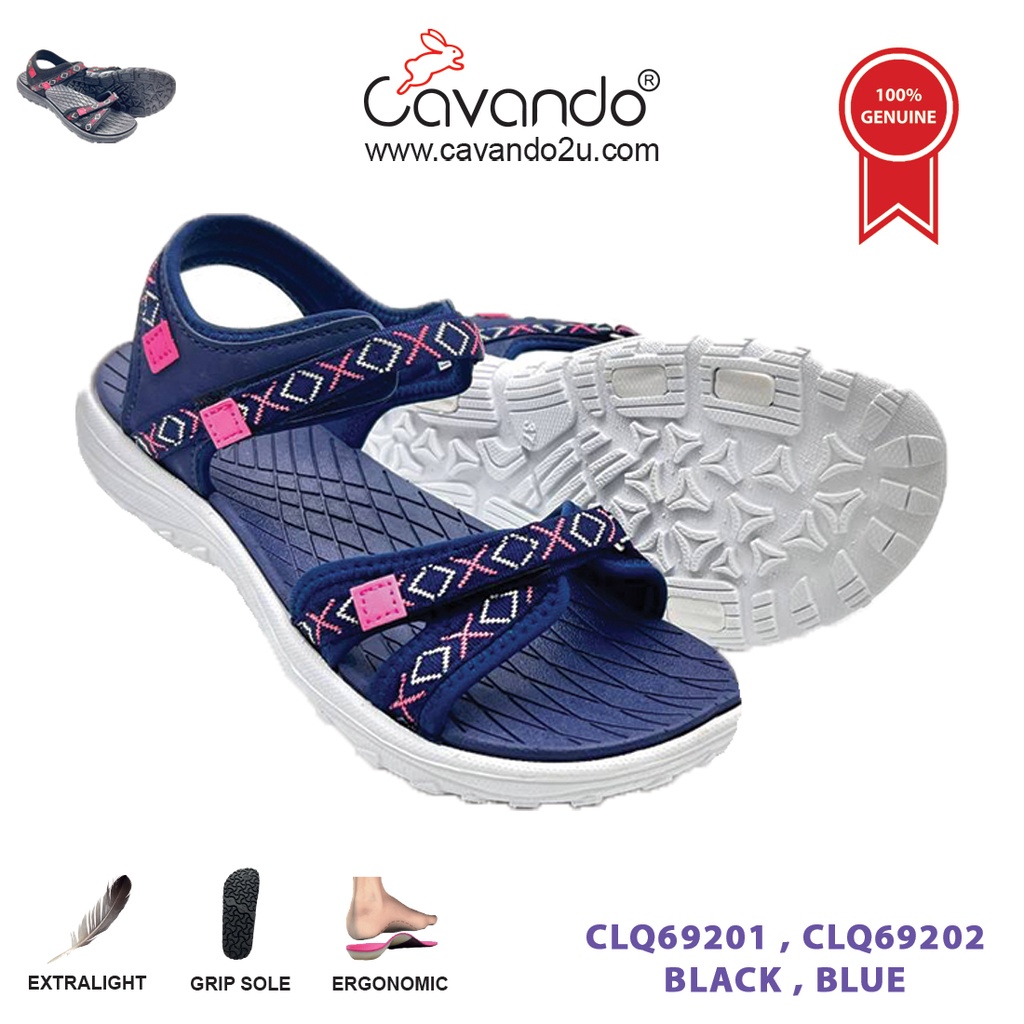 Cavando Sandal Wanita Warna Hitam/Biru - Women's Sandals CLQ69201 ...