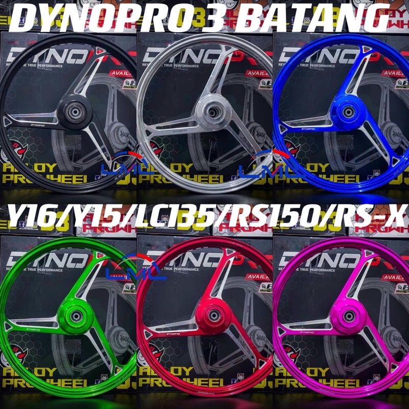 Dynopro Sport Rim D3 Tiga Batang Y16 Y15 LC135 Rs150 RS-X 1.6/1.6-17 1.6/1.85-17 Sport Rim ...