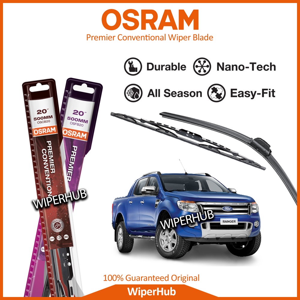 Osram Ford Ranger (T6) 2007-2016 Premier Conventional Flat Wiper Blade ...