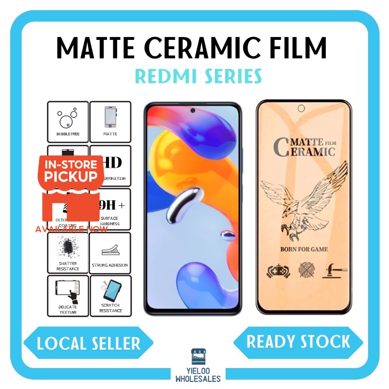 (BELI 2 PERCUMA 1) REDMI Matte Ceramic Film Screen Protector Note11/12C ...