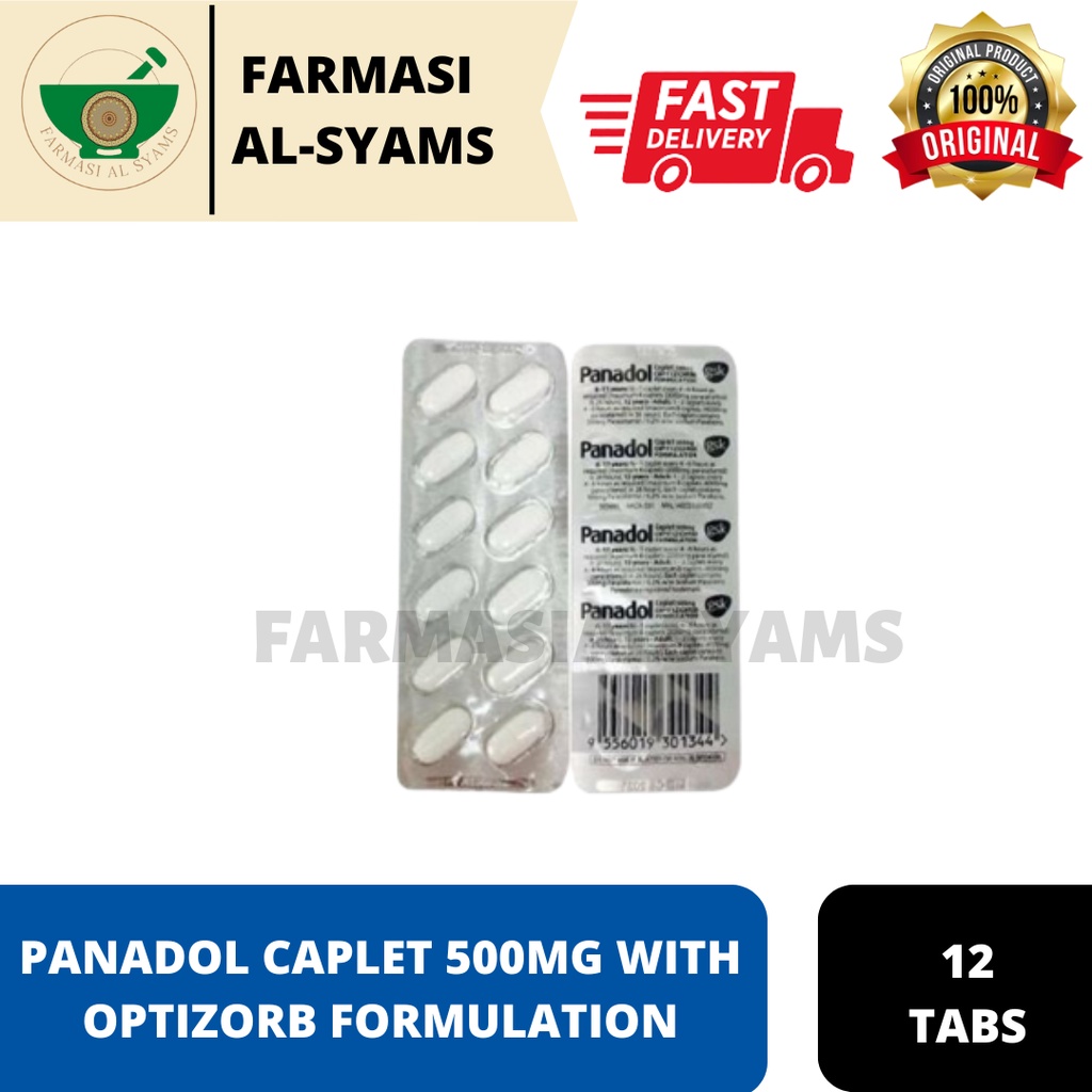 PANADOL CAPLET 500MG WITH OPTIZORB FORMULATION 12 TABLETS | Shopee Malaysia