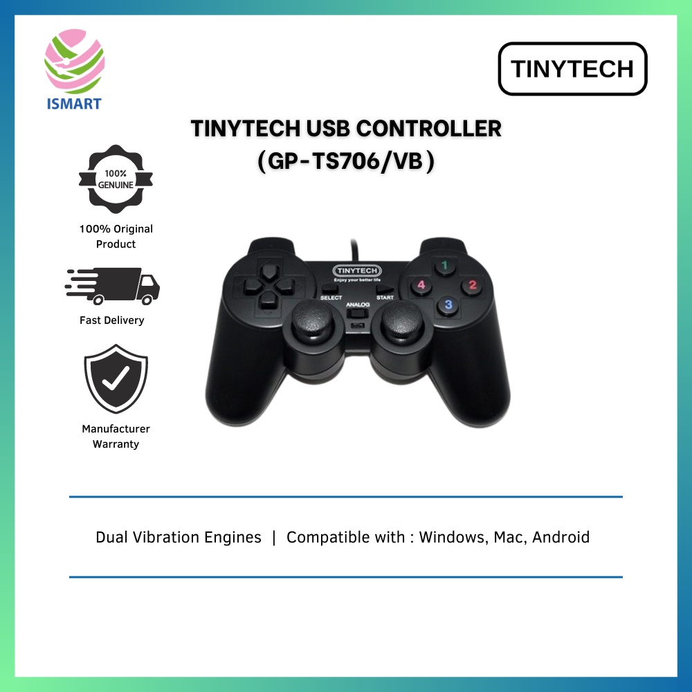 Tinytech Controller Double Shock PC USB Single ( GP-TS706/VB ) | Shopee Malaysia