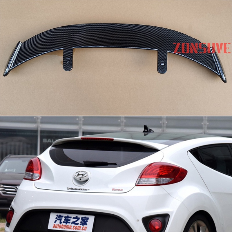 Use For 2012-2016 Hyundai Veloster Spoiler ABS Plastic Carbon Fiber ...