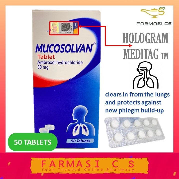 Mucosolvan 30mg 50 tablets EXP:03/2026 [ Ambroxol Hydrochloride ...