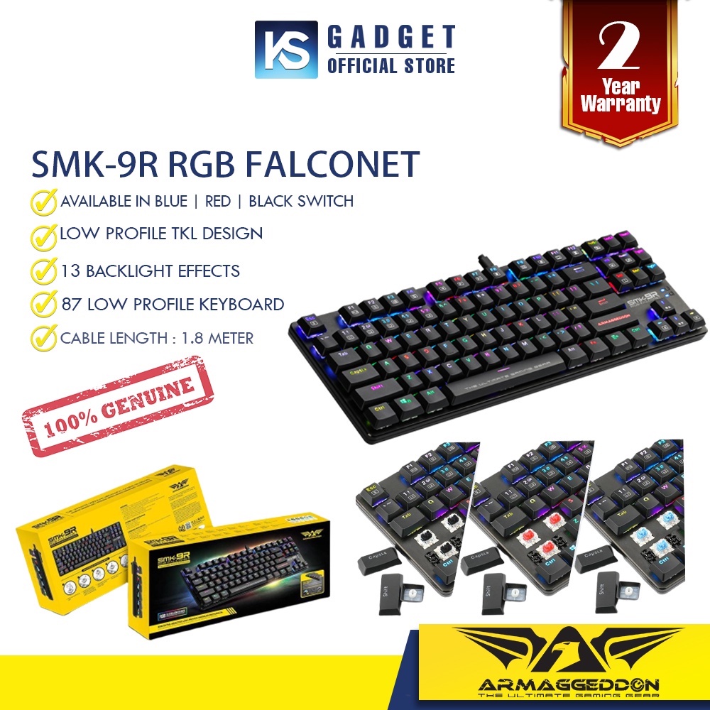 Armaggeddon SMK-9R RGB Falconet Outemu Switch Mechanical Keyboard | 87 ...