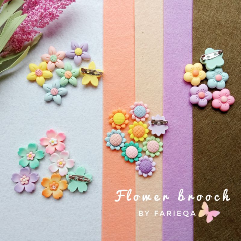 BRooCH BUNGA PIN HIJAB KERONGSANG RESIN | Shopee Malaysia