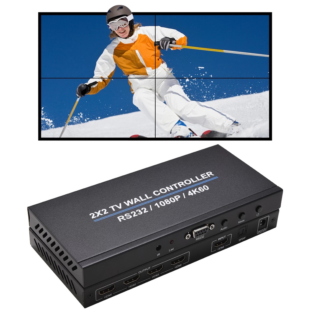 4K60Hz RS232 2x2 Video Wall Controller 1080P TV Splicer 1x2 1x3 1x4 ...