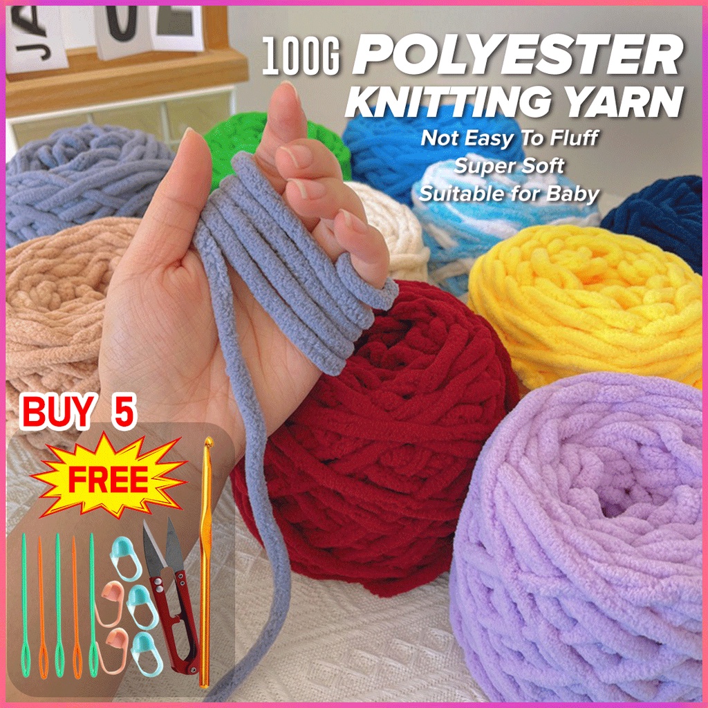 ALUMO 100g Microfibre Polyester Soft Knitting Yarn / Chunky Towel Cord ...